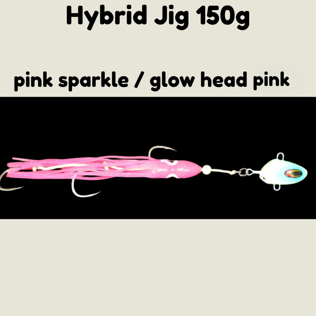 Hold Fast Tackle Hybrid Jig 150g Pink Sparkle - Fishing Jig for Snapper ...