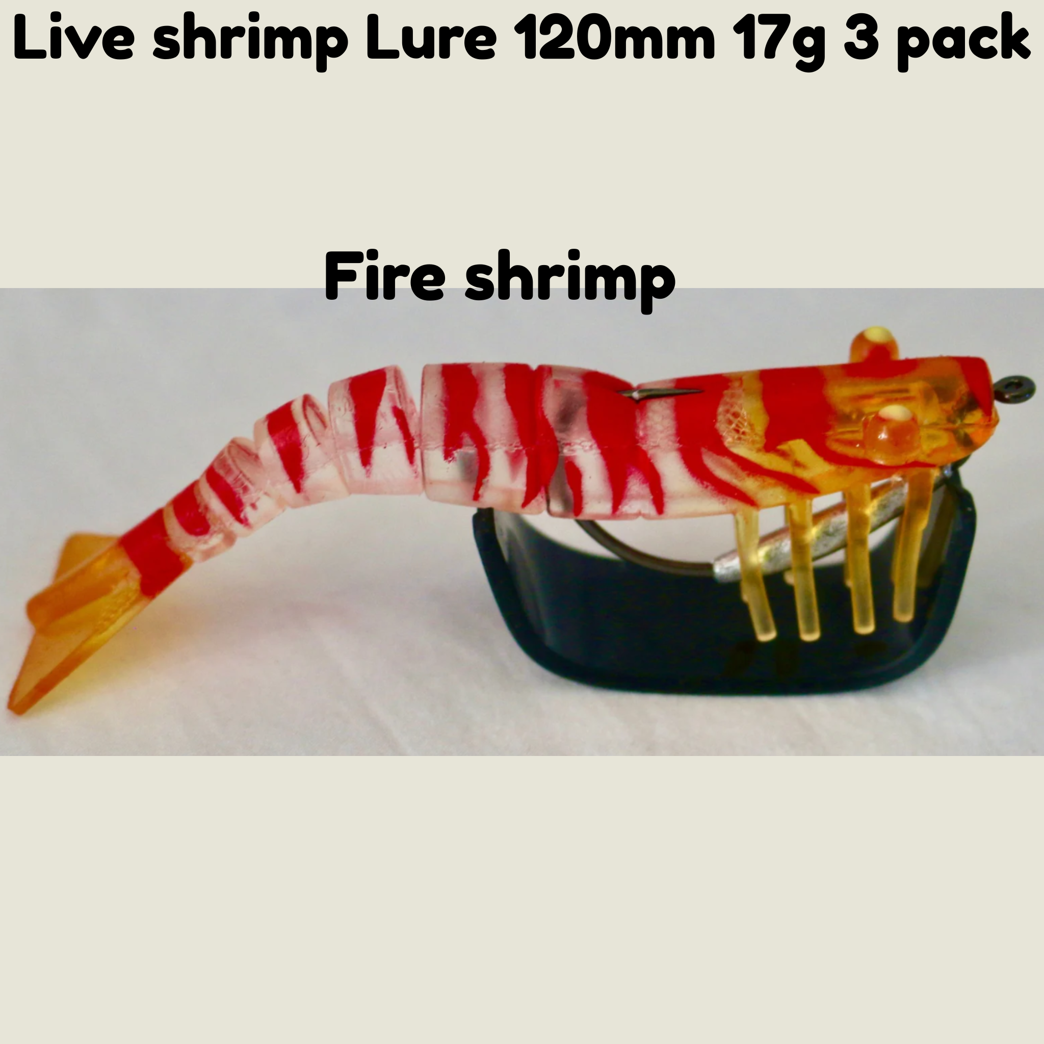 3 pack Live Shrimp Lure 120mm 17g- Fire Shrimp – Caravans 'n' Barrafans