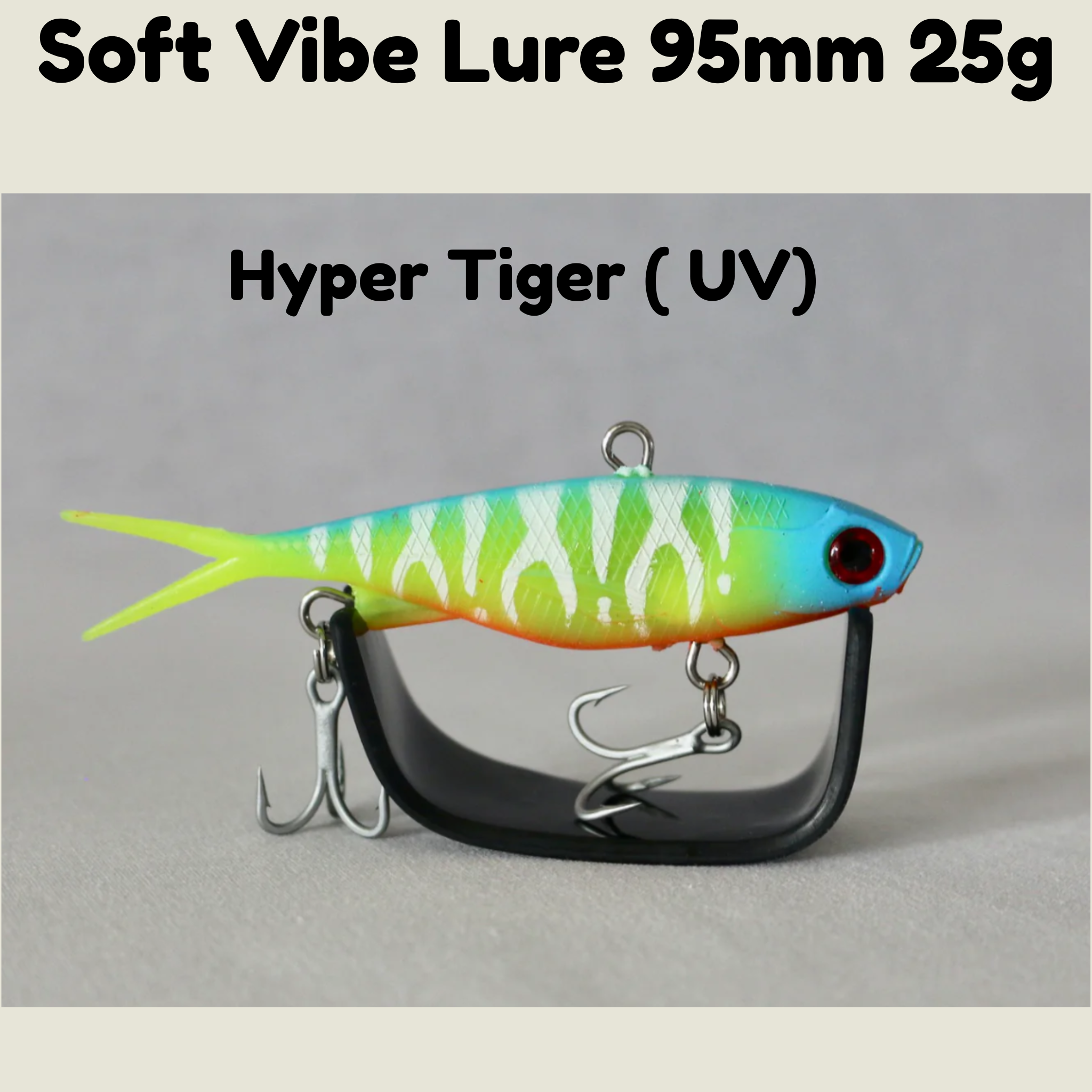 Soft Vibe Lure 95mm 25g Hyper Tiger - Soft Bodied Fishing Lure ...