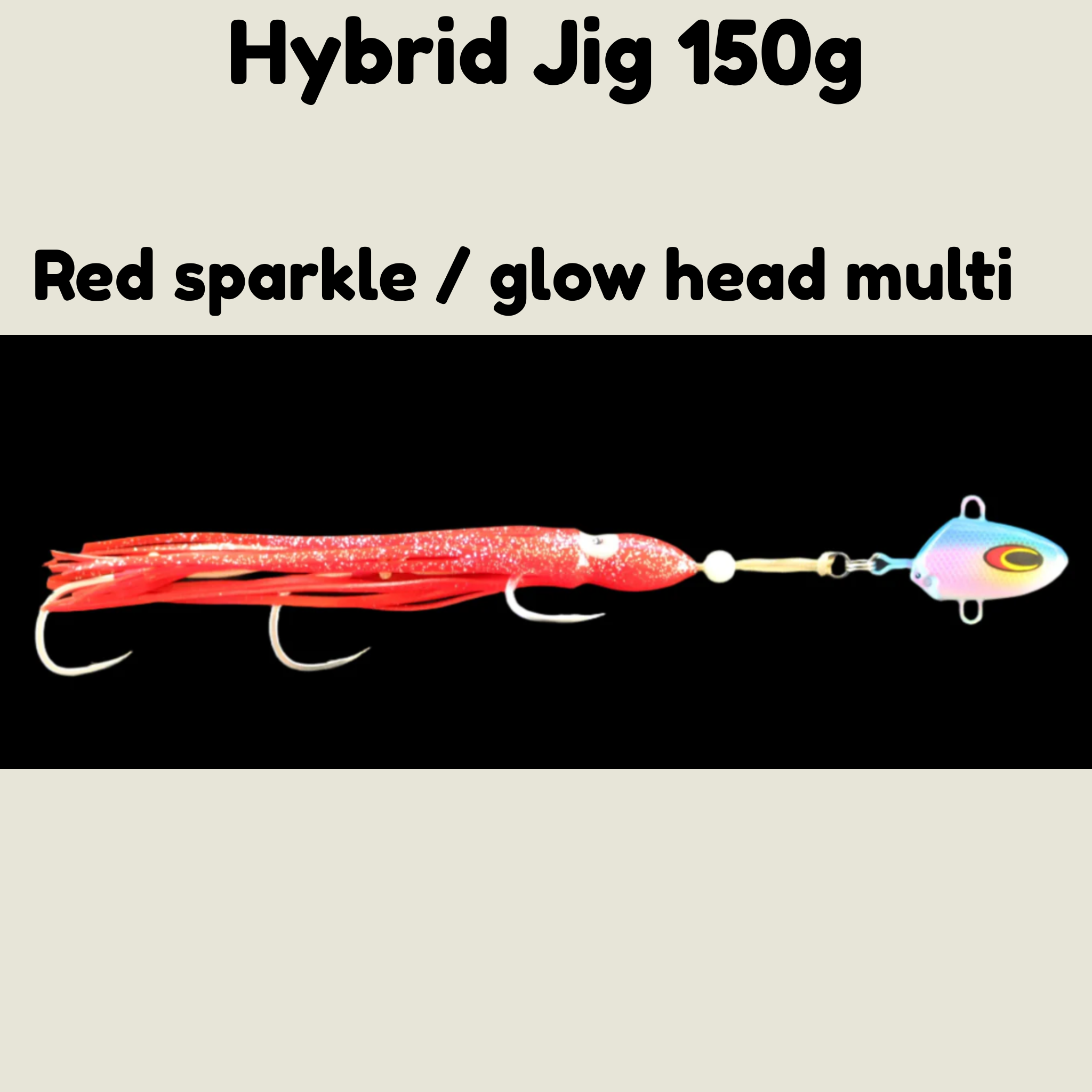 Hold Fast Tackle Hybrid Jig 150g Red Sparkle - Fishing Jig for Snapper ...